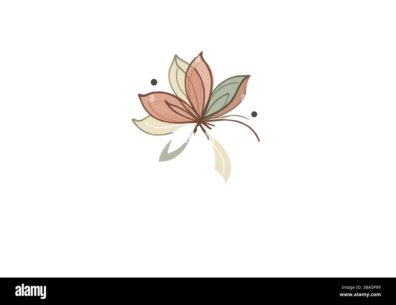 Abstract Floral Design in Earth Tones with Minimalist Aesthetic Stock ...