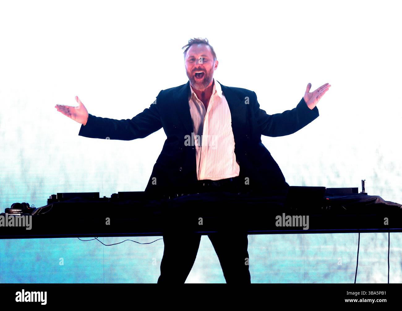 David Guetta performs on stage during iHeartRadio's 102.7 KIIS FM Wango ...