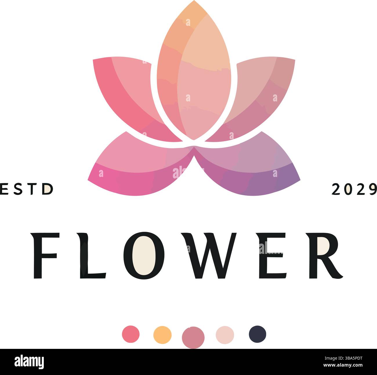 Elegant Flower Logo with Gradient Petals Stock Vector Image & Art - Alamy