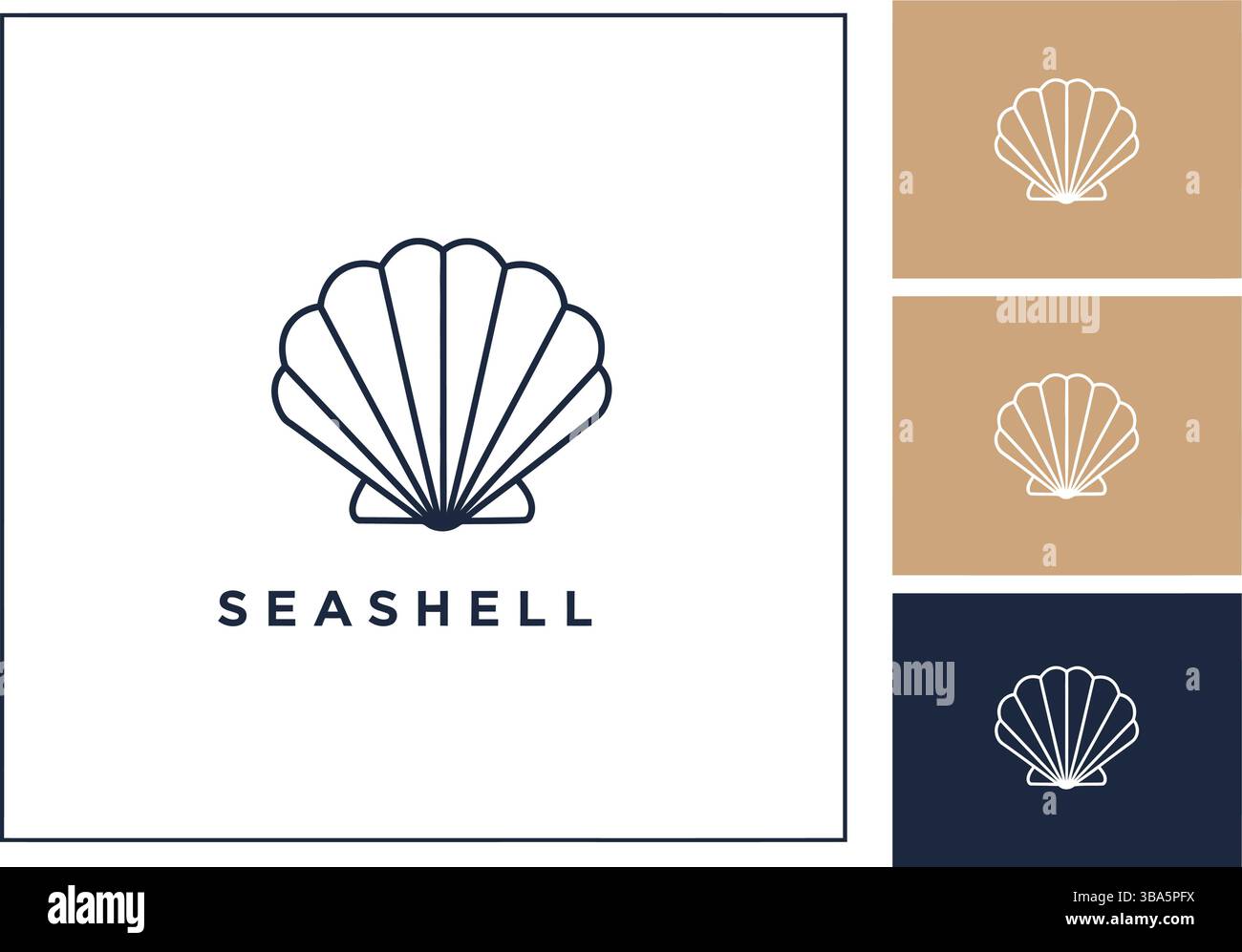 Seashell Logo in Three Color Variations Stock Vector Image & Art - Alamy