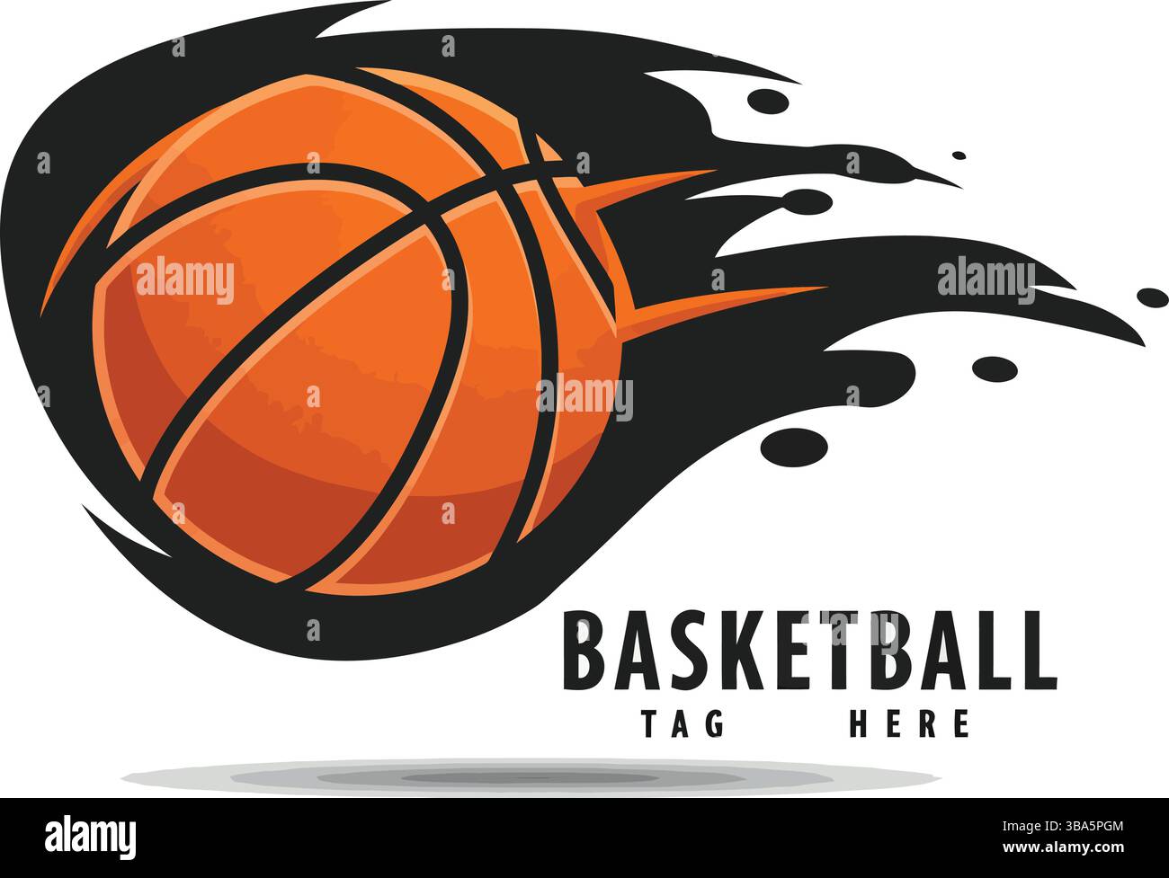 Flaming Basketball Logo with Dynamic Motion Stock Vector Image & Art ...