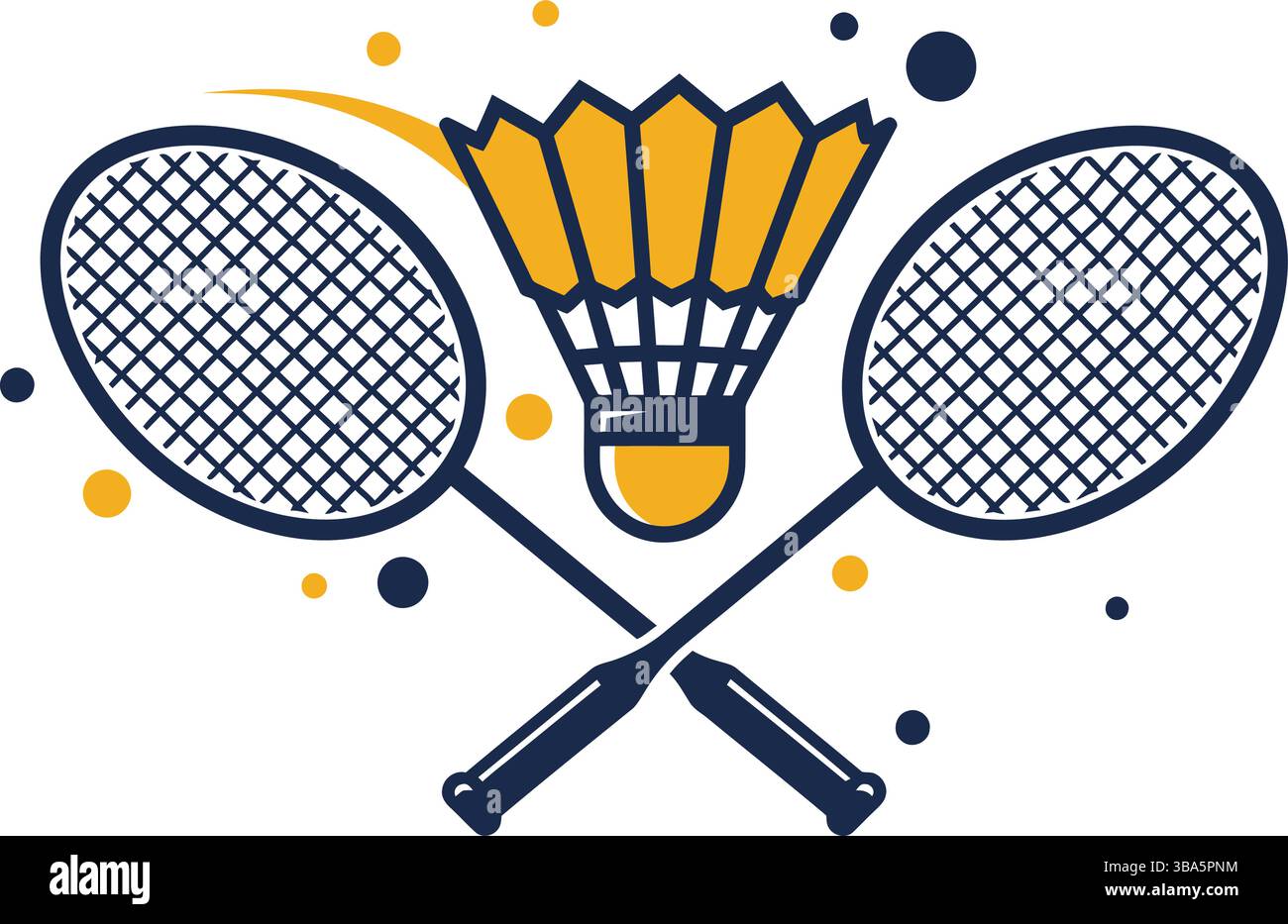Crossed Badminton Rackets with Shuttlecock – Dynamic Sports Symbol ...
