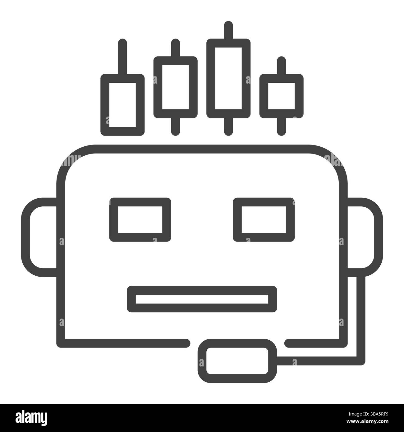 AI Cryptocurrency Trading Bot Head vector concept thin line icon or symbol Stock Vector Image ...