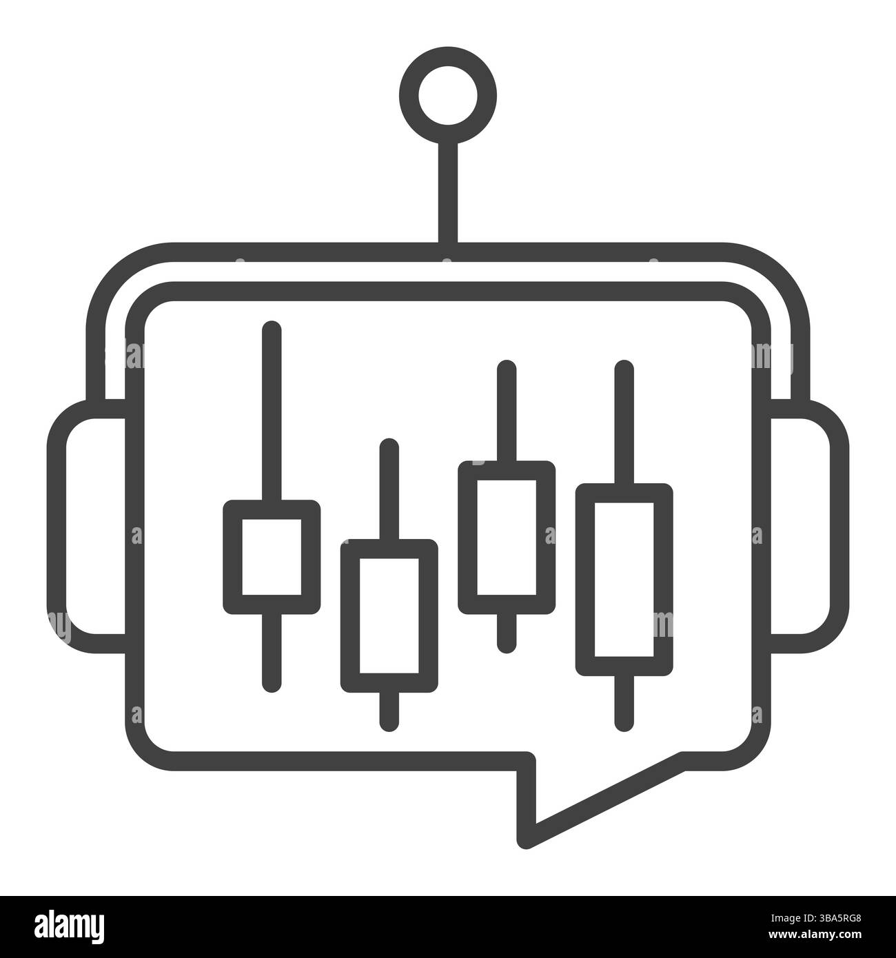 AI Trading Bot with Candlestick Chart vector concept thin line icon or symbol Stock Vector Image ...