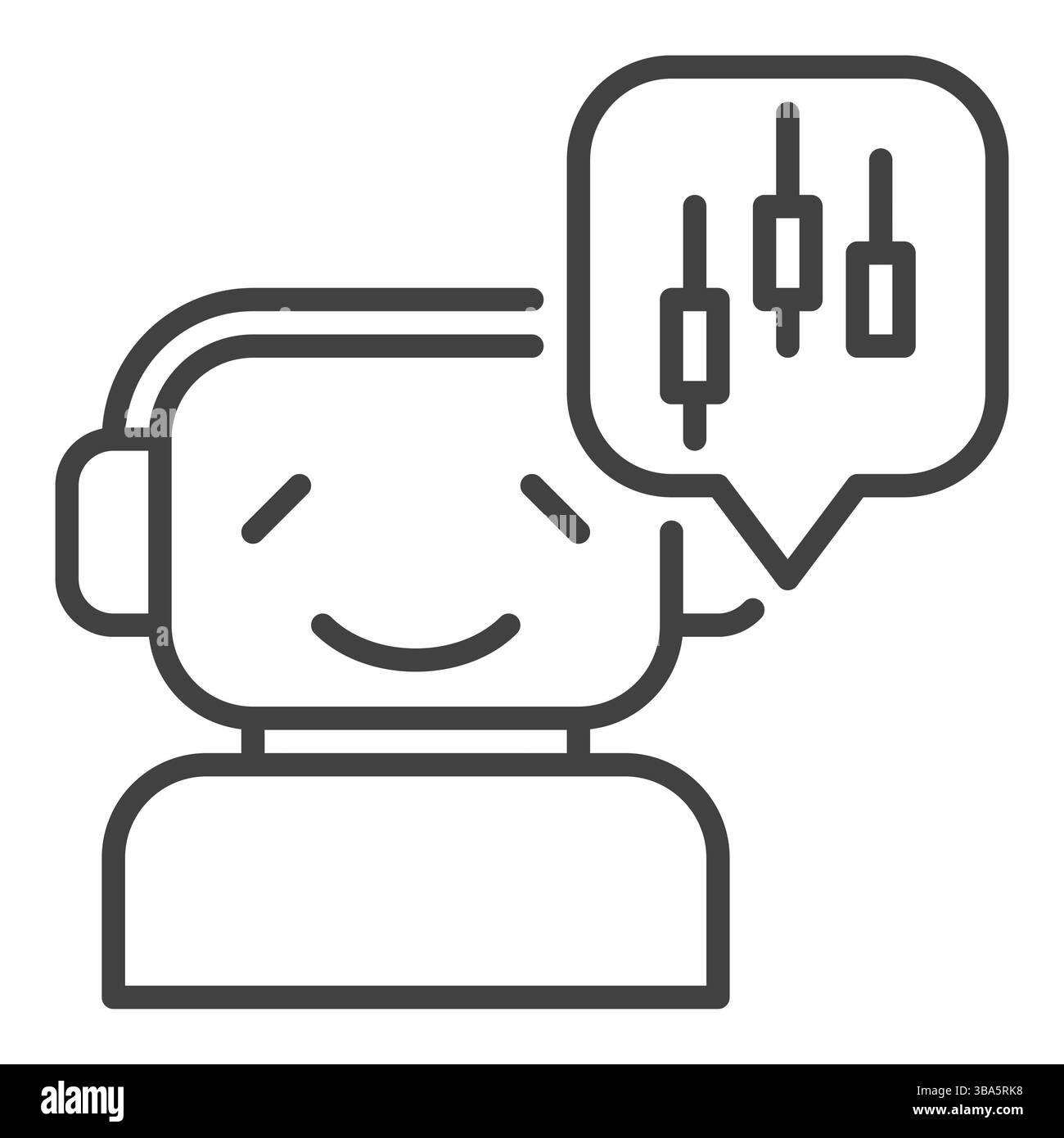 Happy Trading Bot with Candlestick Chart vector concept icon or symbol ...