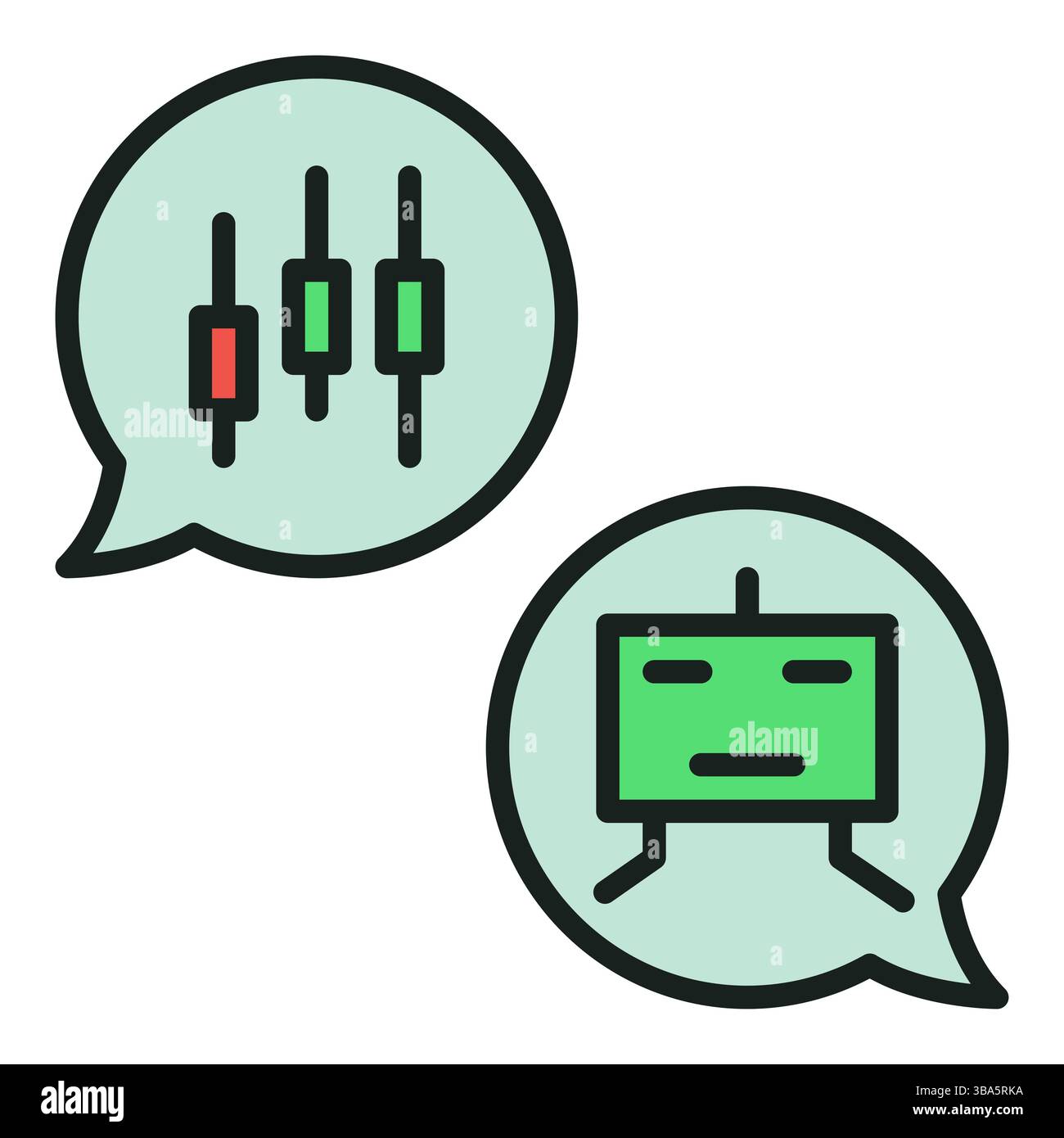 Automated Crypto Trading Chat vector concept colored icon or sign Stock ...