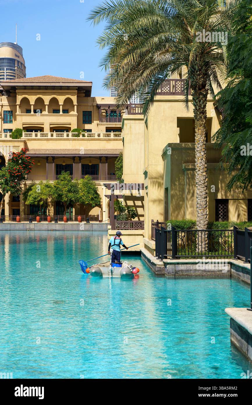 Dubai, UAE - April 30, 2025: Asian Migrant Worker on the Streets of ...