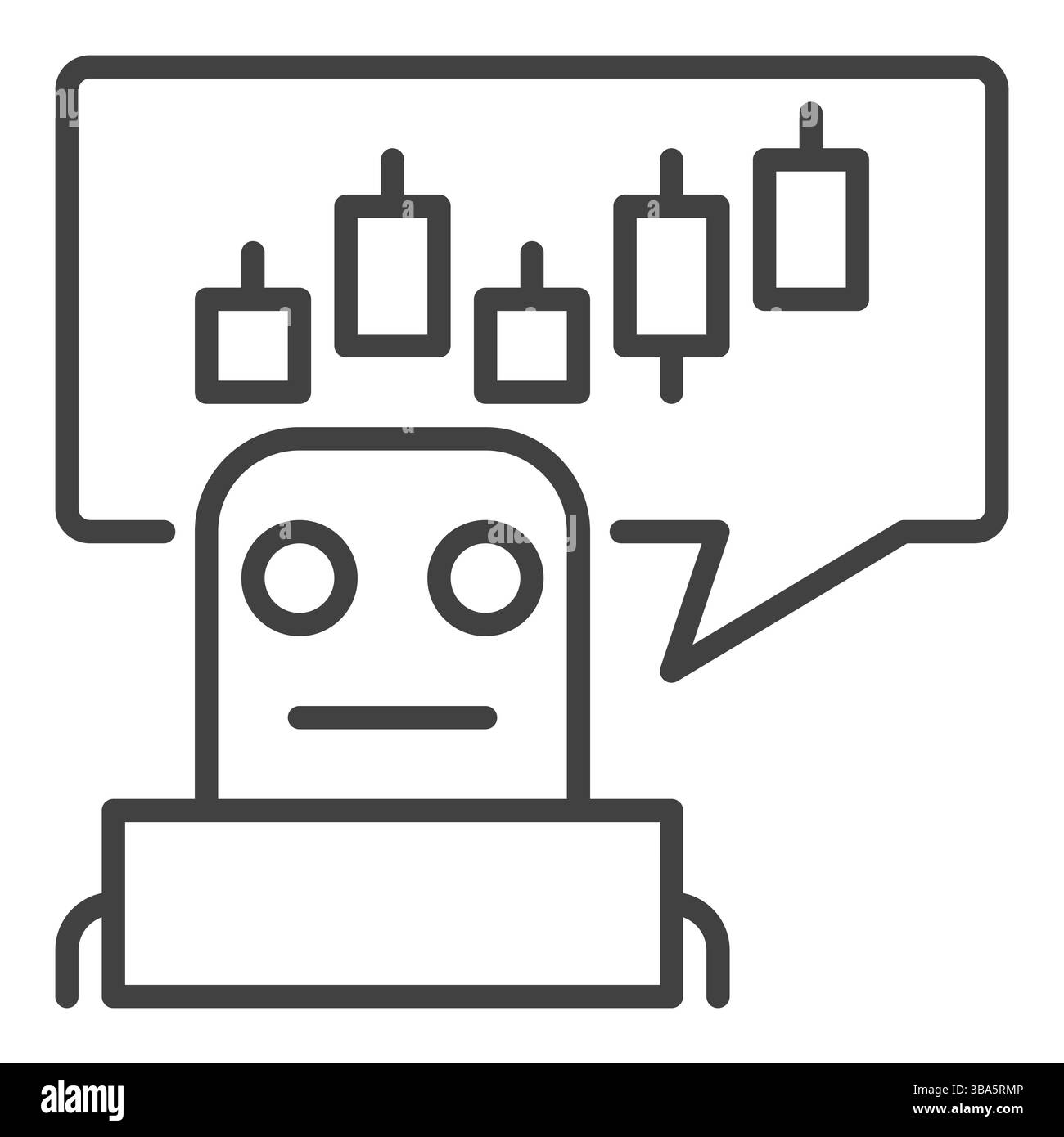 AI Trading Bot vector Candlestick Chart with Robot concept icon or sign in thin line style Stock ...