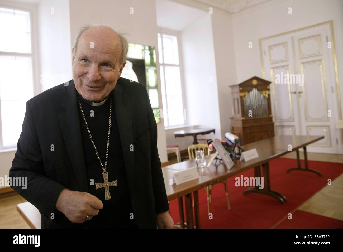 Cardinal Christoph Schönborn at a press conference on the election of ...