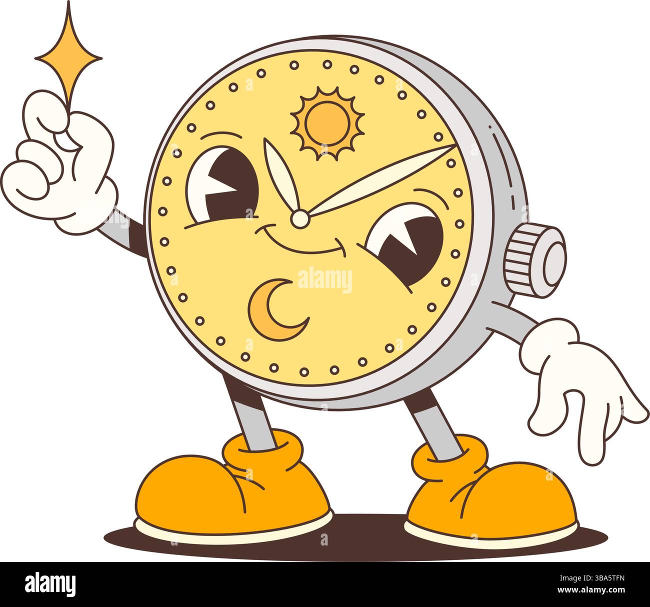 Mascot illustration of a cheerful alarm clock with a smiling face ...
