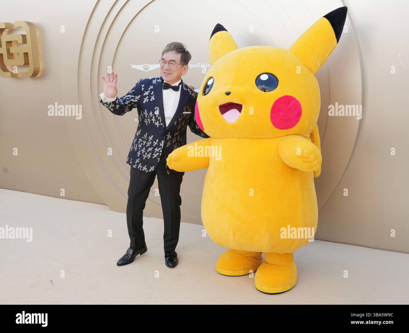 Tsunekazu Ishihara and Pikachu arrives at the Gold House 4th Annual ...