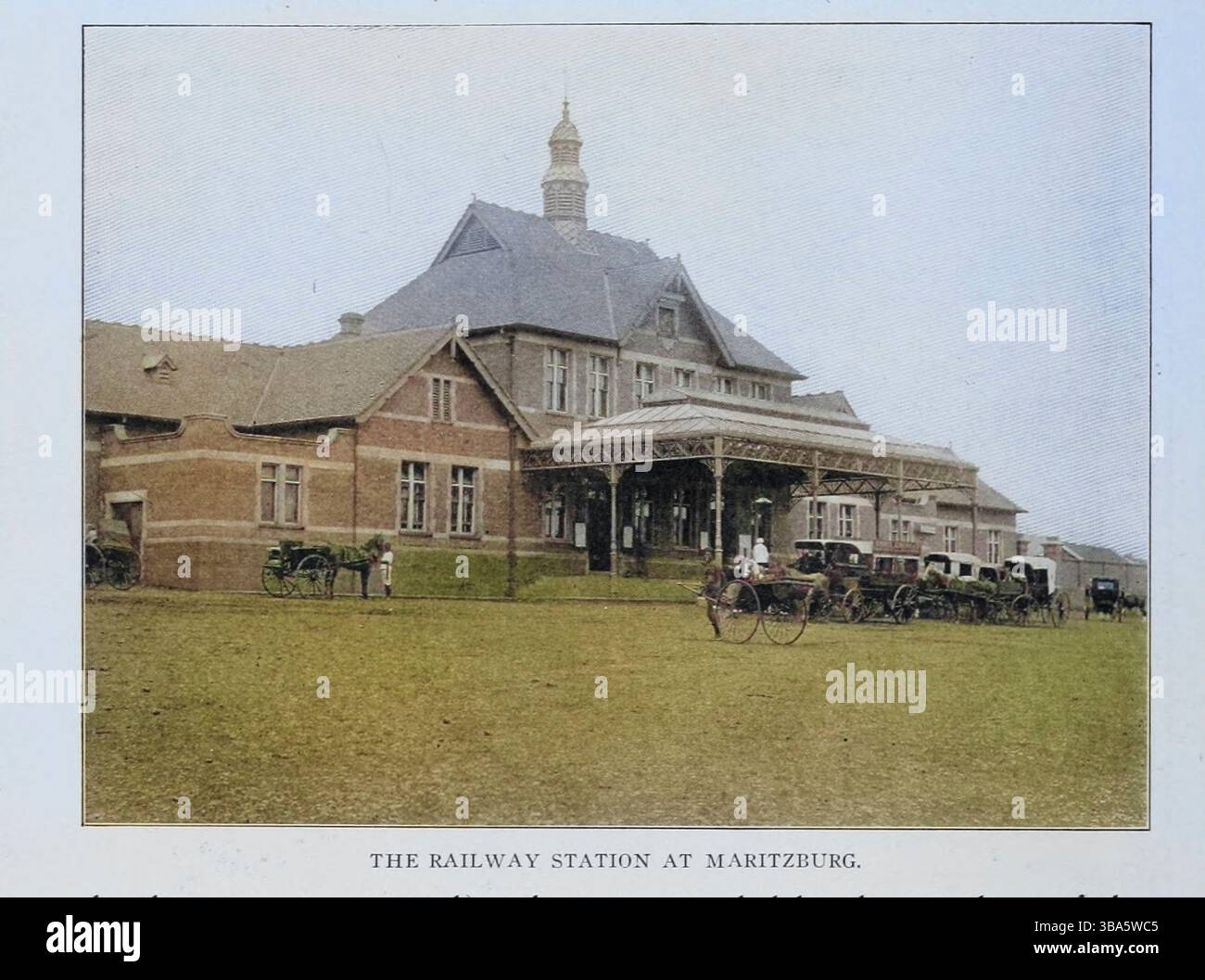THE RAILWAY STATION AT MARITZBURG [Colourised]. from the Article A ...