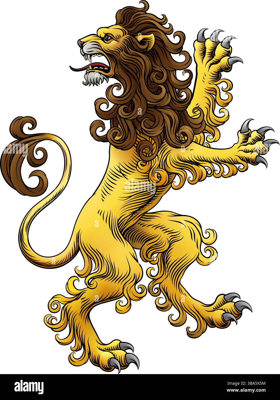 Heraldic Coat of Arms Crest Rearing Heraldry Lion Stock Vector Image ...