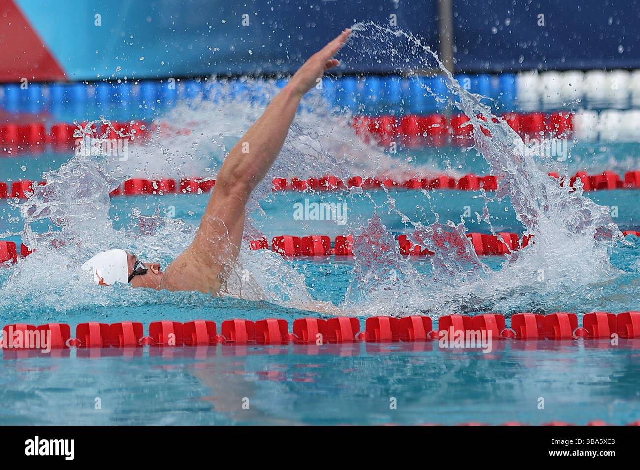 Carson Foster swims in the Men’s 200 meter backstroke preliminaries and ...