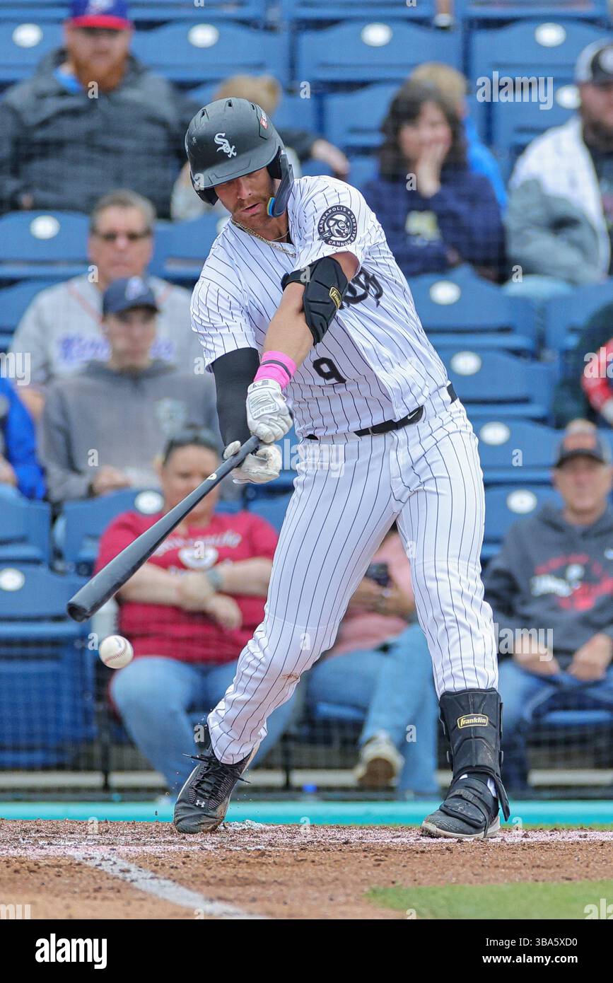 Kannapolis, NC: Kannapolis Cannon Ballers first base Lyle Miller-Green ...