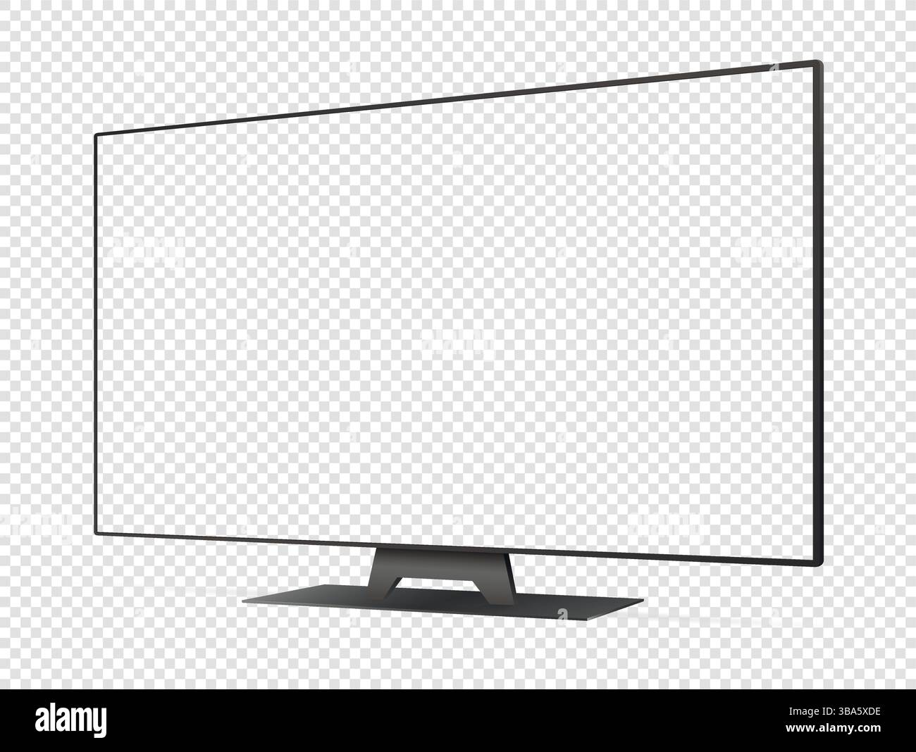 Realistic empty TV frame, mockup of a modern smart TV with transparent ...