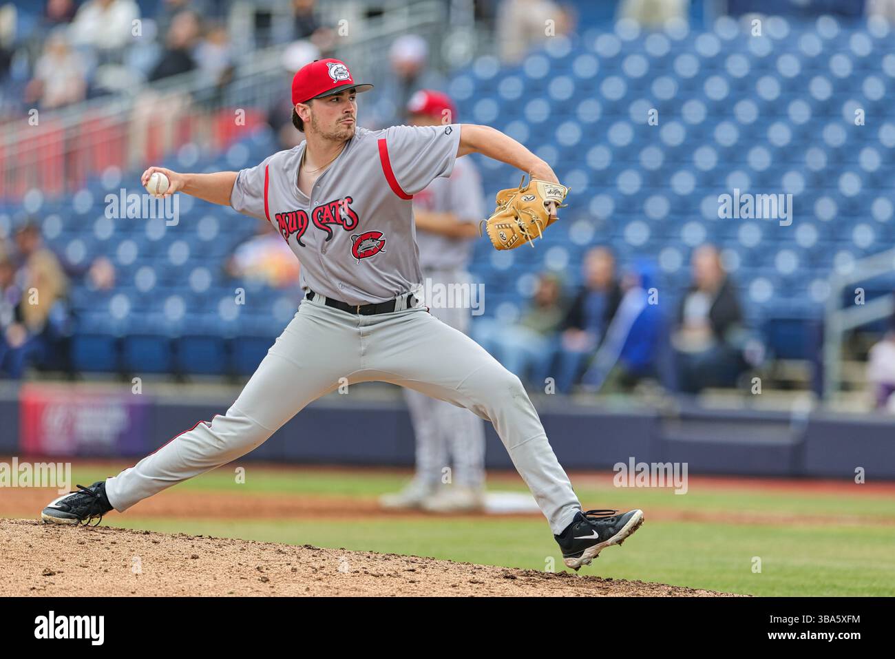 Kannapolis, NC: Carolina Mudcats pitcher Tanner Gillis (29) delivers a ...