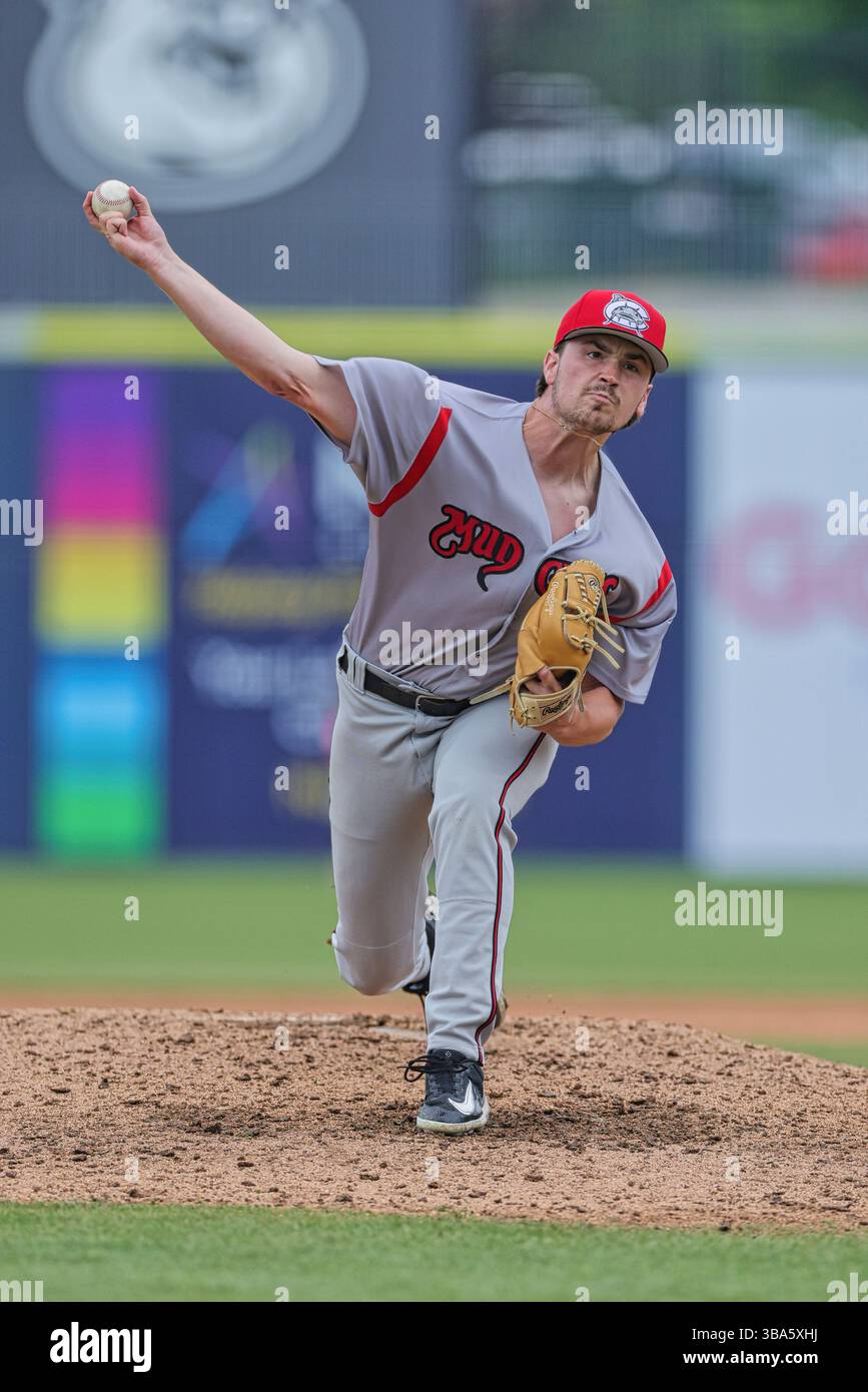 Kannapolis, NC: Carolina Mudcats pitcher Tanner Gillis (29) delivers a ...