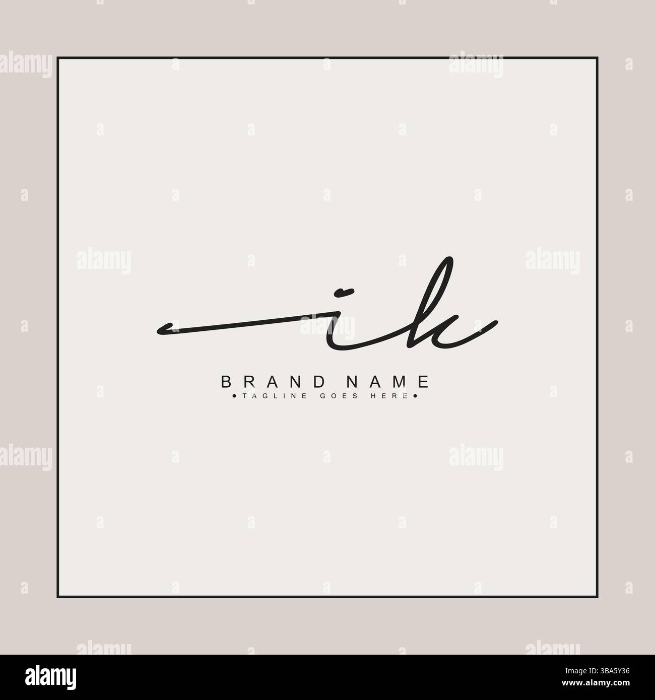 Handwritten Signature logo for Initial Letter IK - Vector Logo Template ...