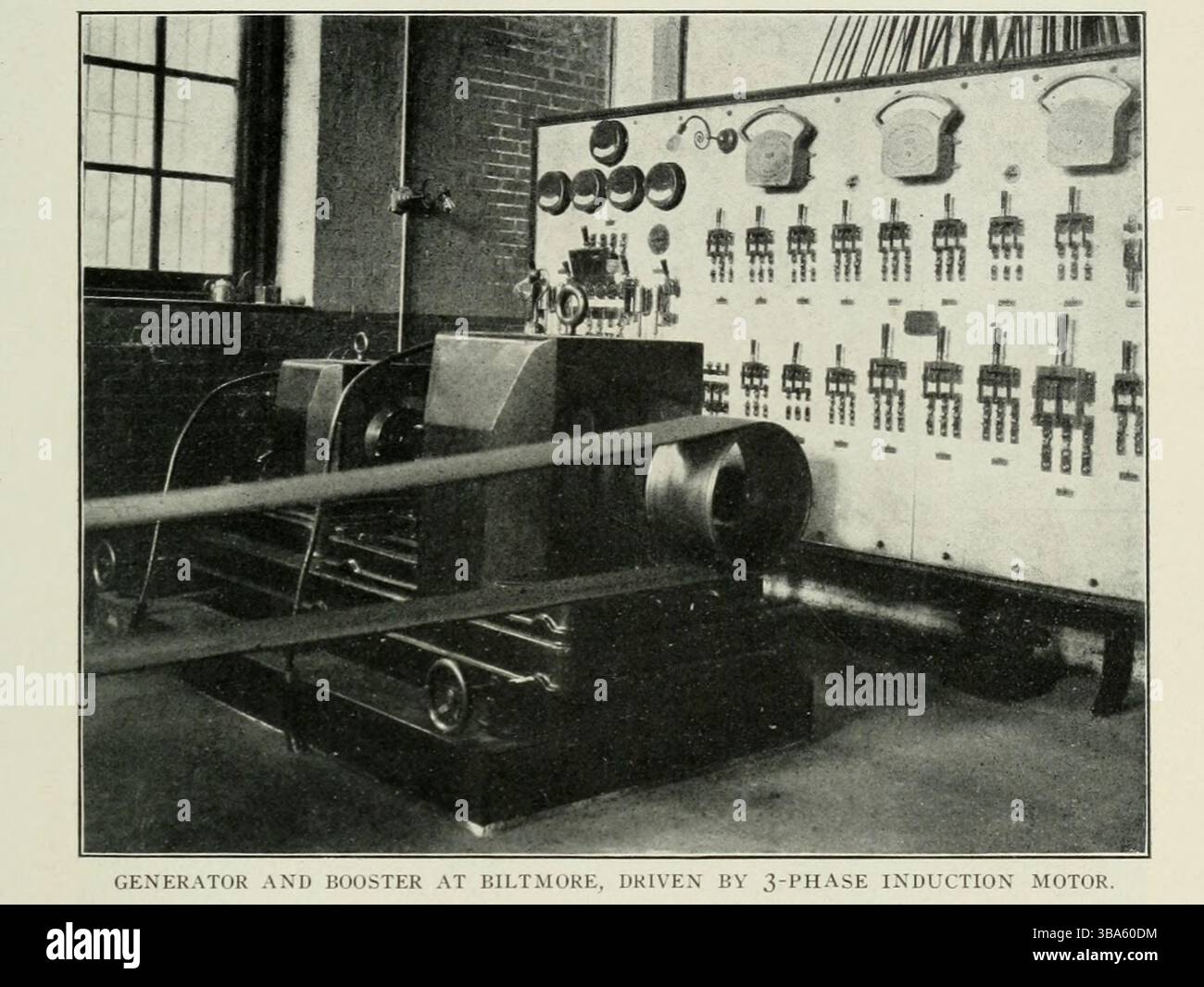 GENERATOR AND BOOSTER AT BILTMORE. DRIVEN BY 3-PHASE INDUCTION MOTOR ...