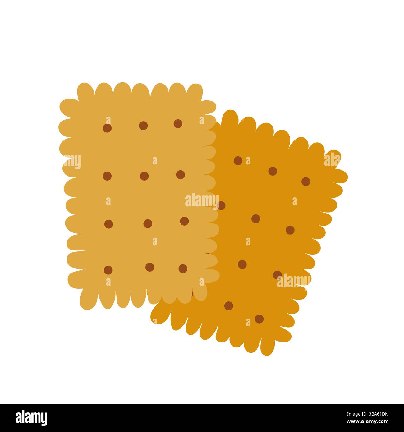 Two Rectangular Crackers, Flat Vector Bakery Illustration Stock Vector ...