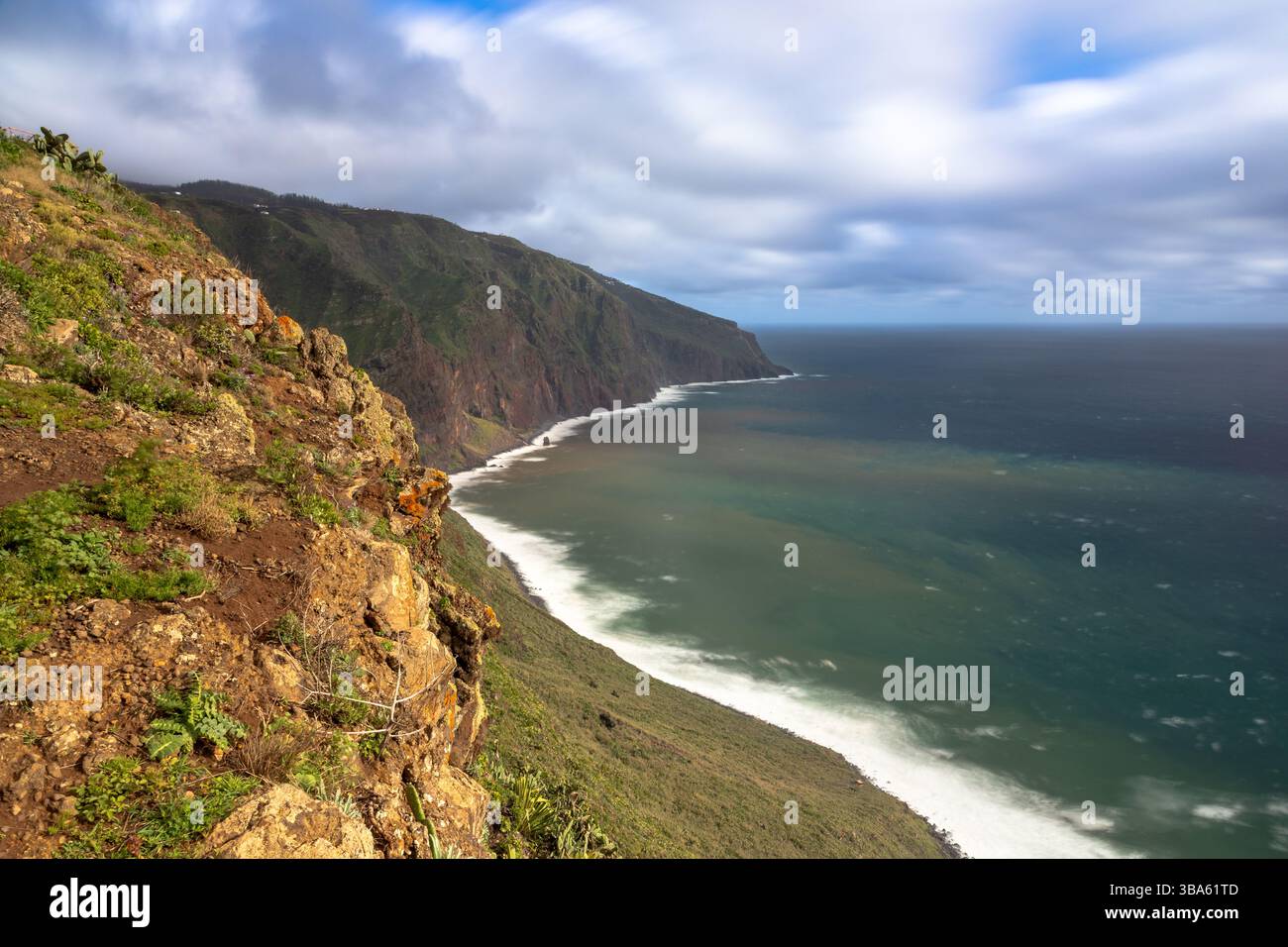 Cliff line at Ponto do Pargo, Island of Madeira, Portugal Stock Photo ...