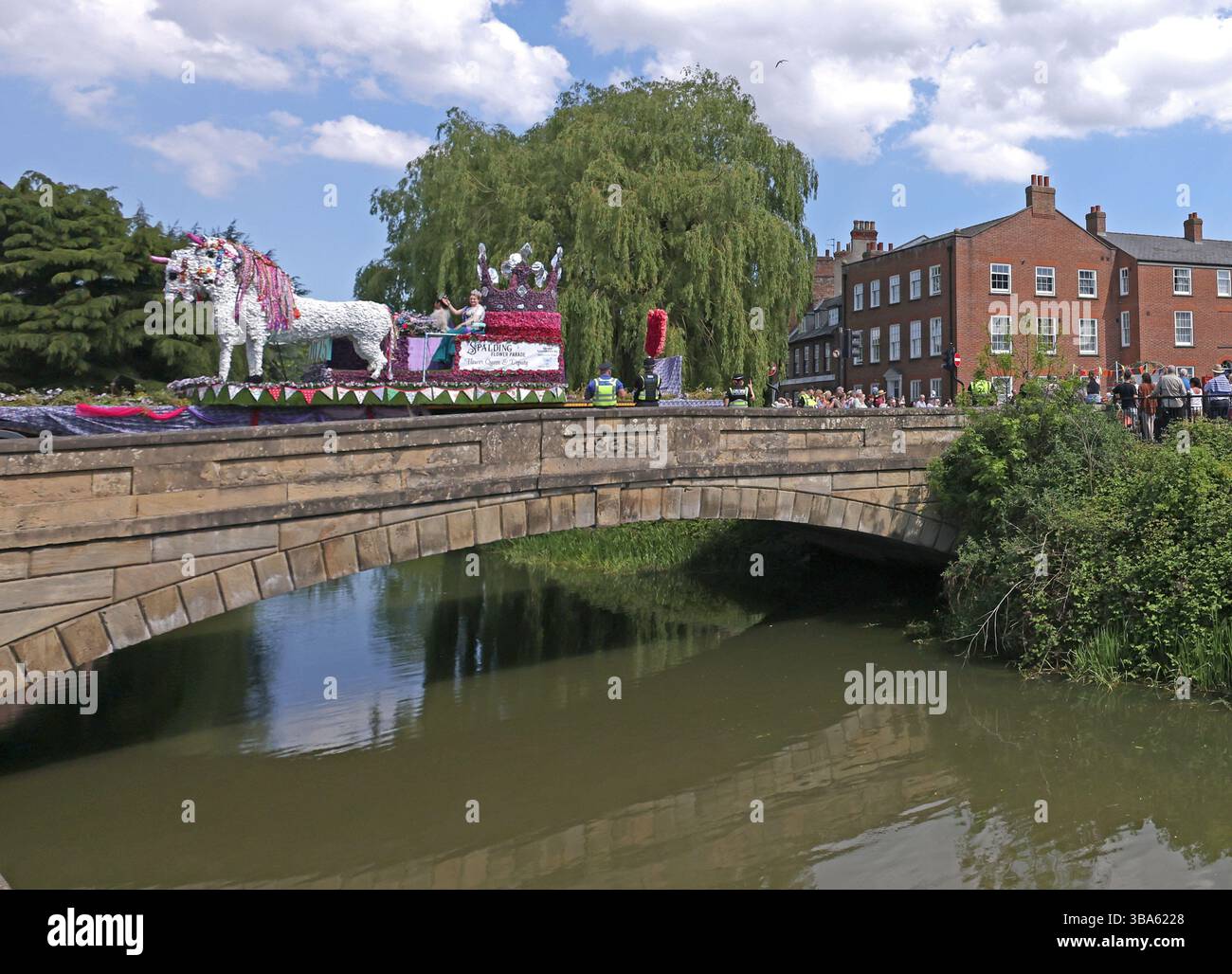 The Spalding Tulip Queen and her Deputy cross the River Welland. The ...