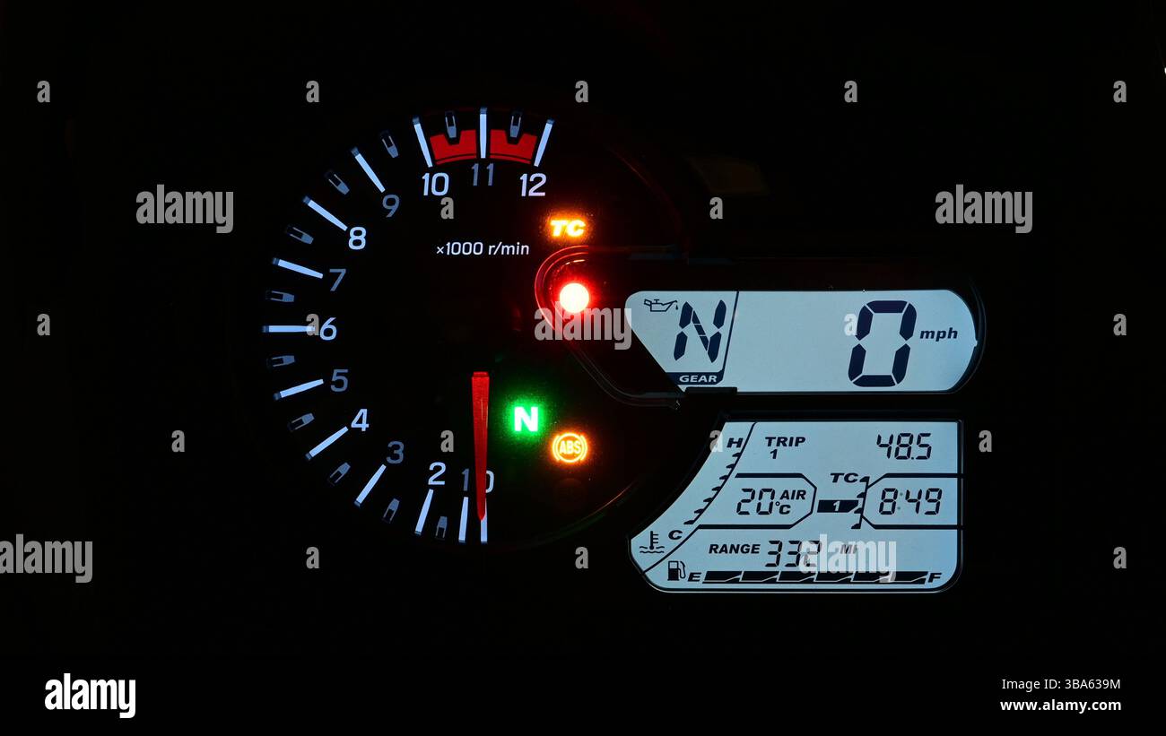 The instrument binnacle of Suzuki V-Strom 650 Stock Photo - Alamy