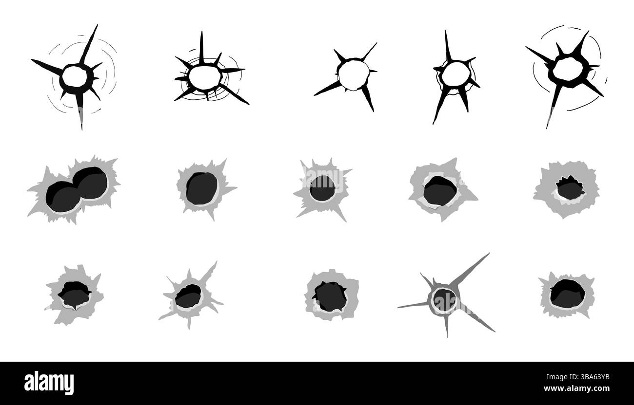 Bullet hole gun shot weapon mark silhouette, impact gun, bullet hole ...