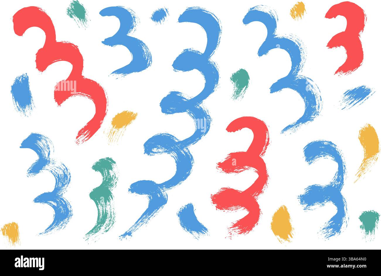 Fun brush stroke paint squiggles lines. Hand drawn kids confetti ...