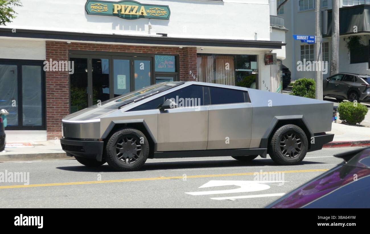 Los Angeles, California, USA 10th May 2025 Tesla Silver Cybertruck on ...