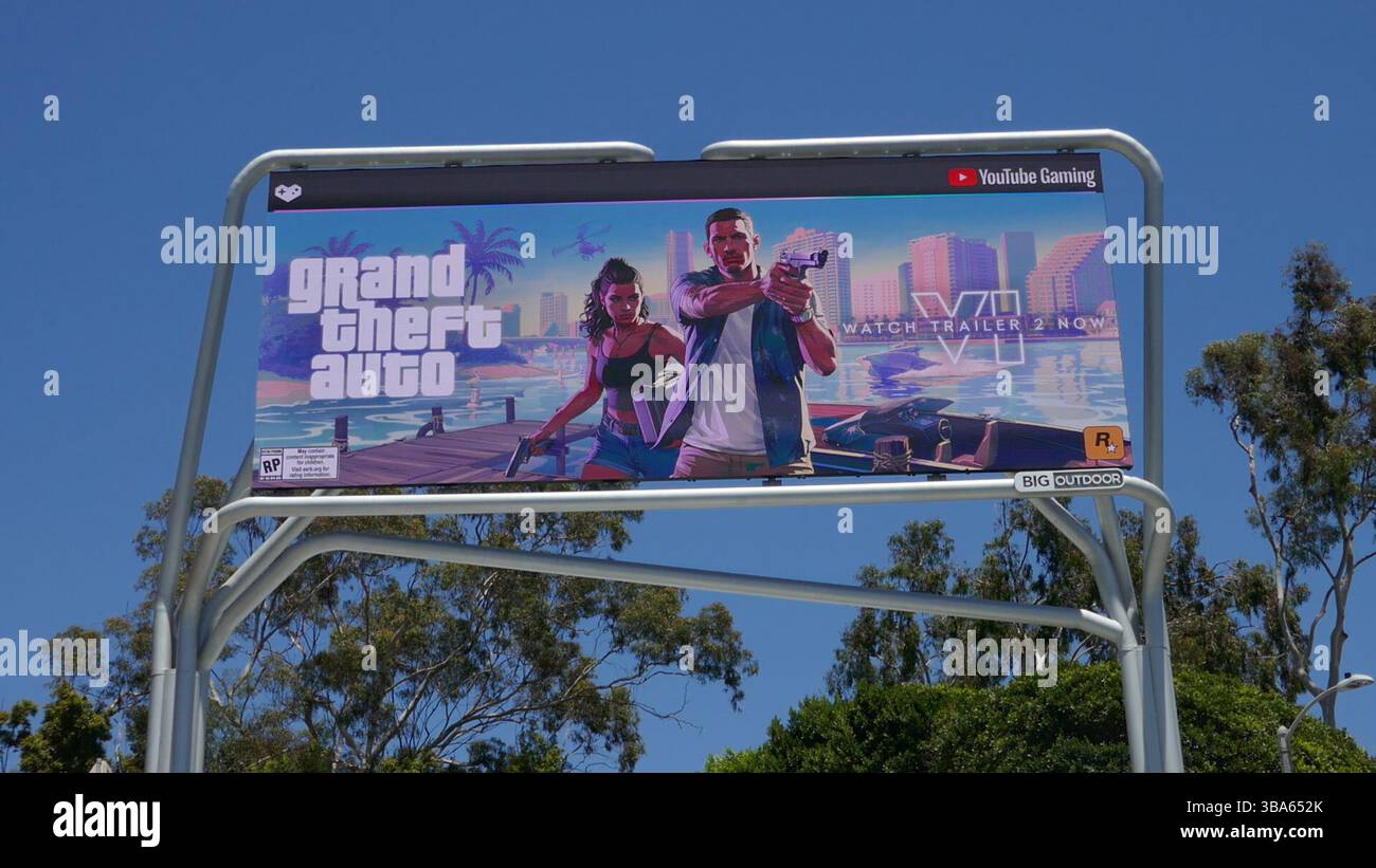 Los Angeles, California, USA 10th May 2025 Grand Theft Auto Billboard ...