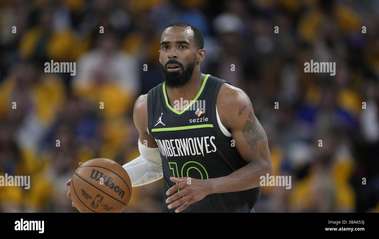 Minnesota Timberwolves guard Mike Conley against the Golden State ...