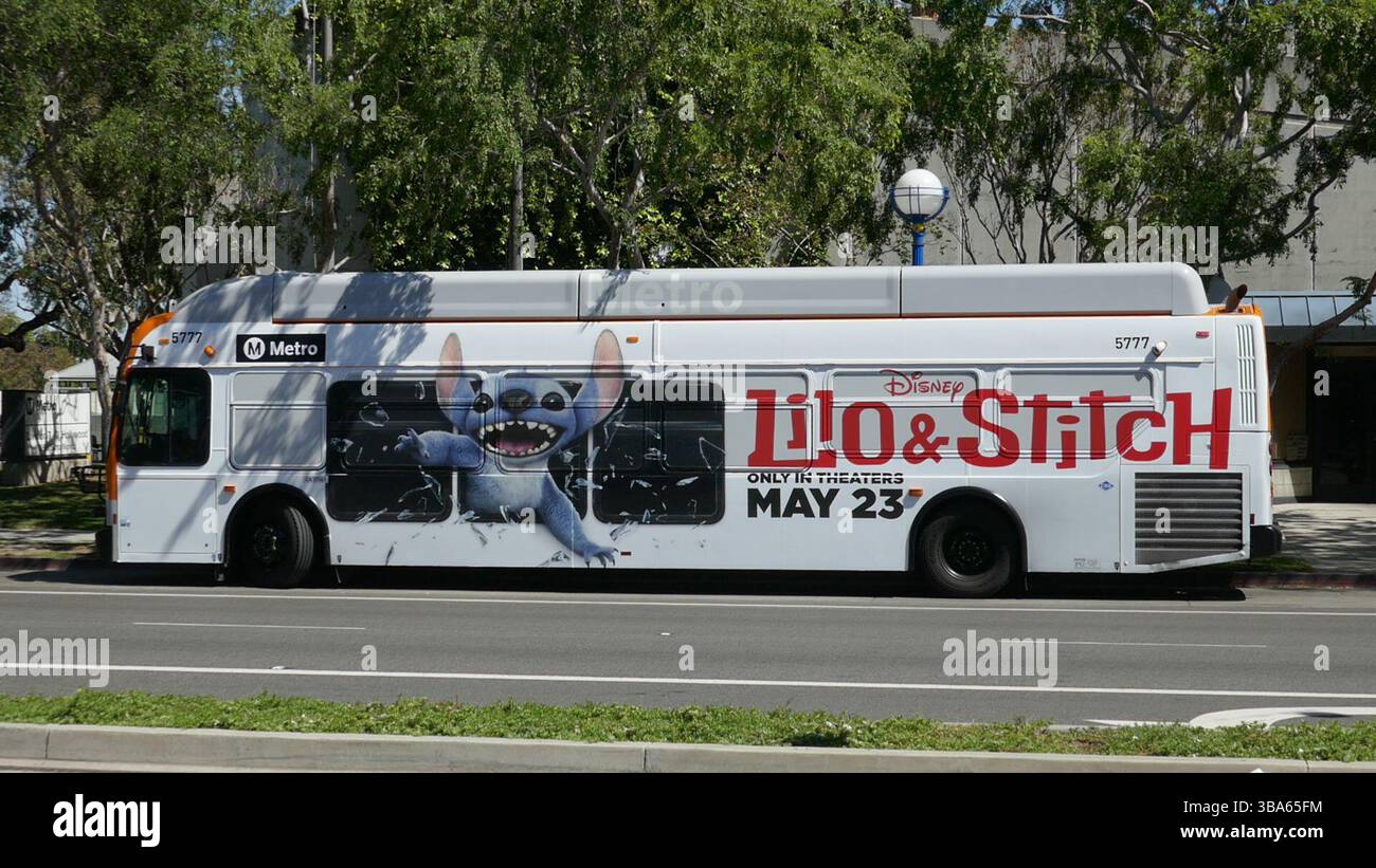 Los Angeles, California, USA 10th May 2025 Disney Lilo & Stitch Bus ...