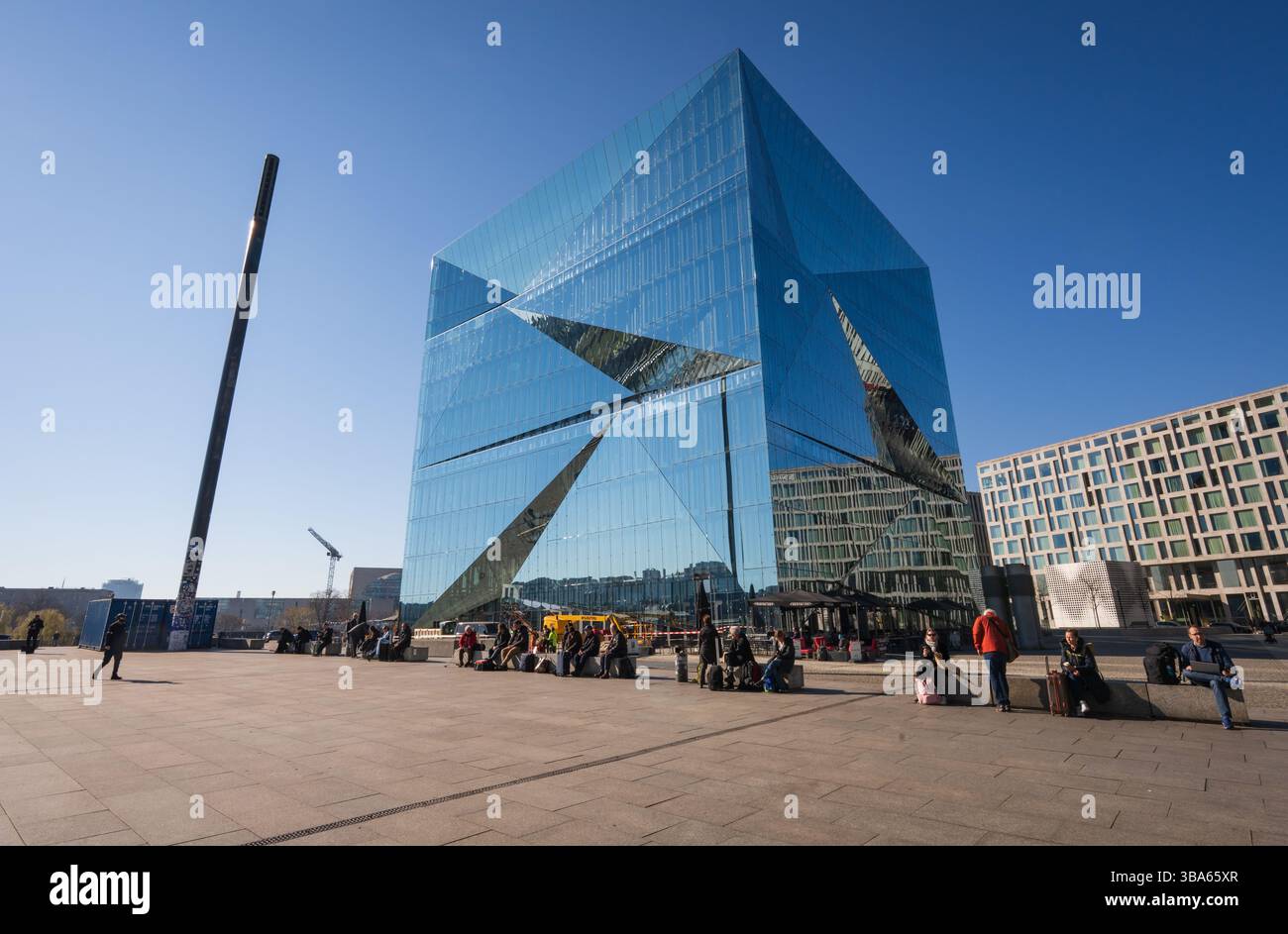 The Cube Berlin, Modern Architecture by 3XN on Washingtonplatz Stock ...