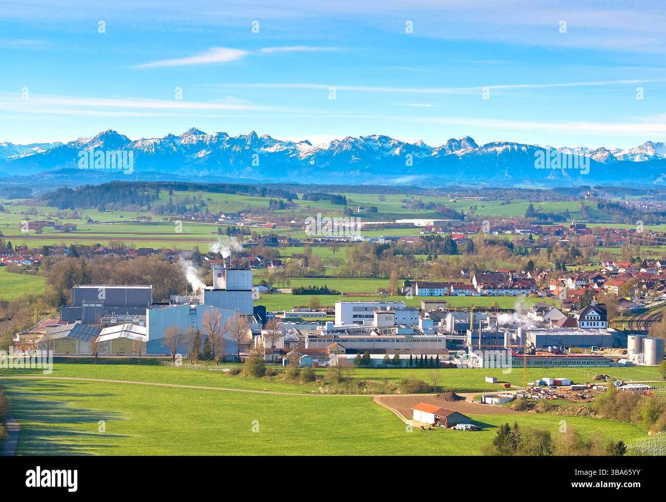 Nestlé Deutschland AG Werk at river Wertach in Biessenhofen, Bavaria ...