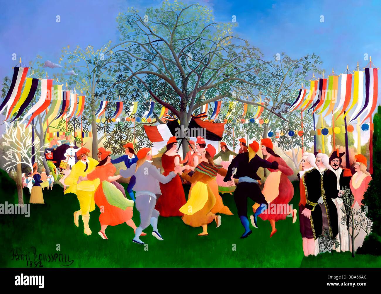 Famous 1892 painting by Henri Rousseau of a French Independence Day ...