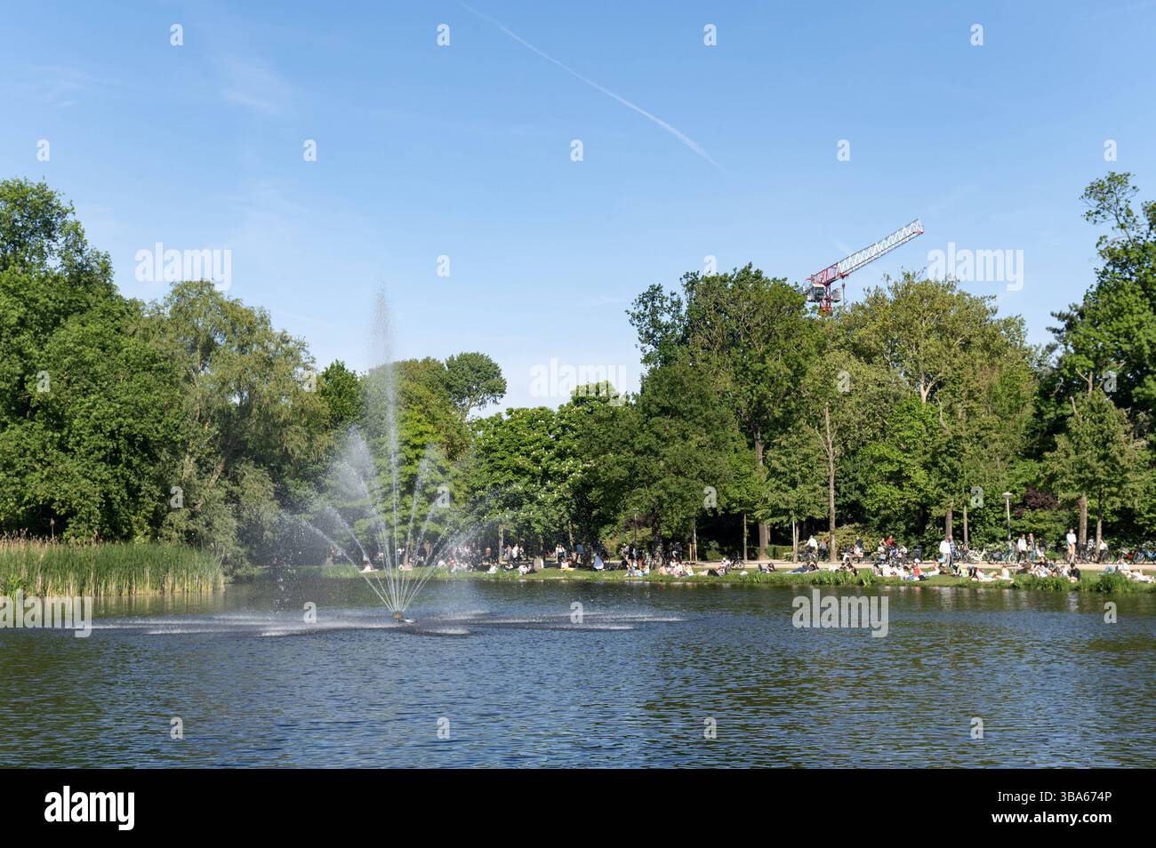 Amsterdam The Netherlands 10th May 2025. Fountain in the pond in the ...
