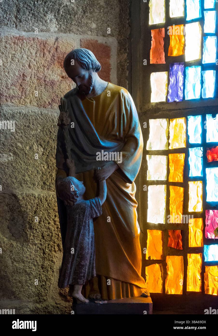 Saugues, France - 05-03-2025: Statue (19th century) of Saint Joseph ...