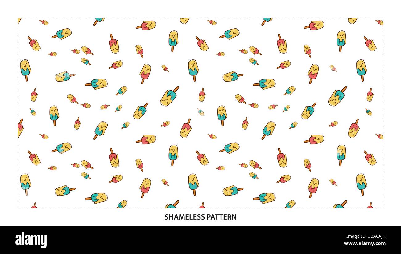 Cute Cartoon Assorted Popsicle Seamless Pattern for Sweet Summer Treat ...