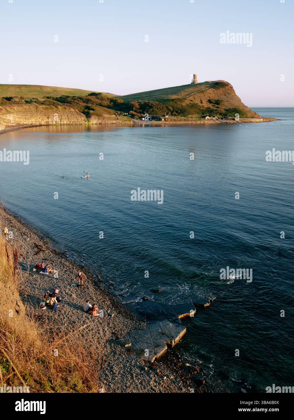 Kimmeridge Bay, Clavell Tower and beach on the Isle of Purbeck ...