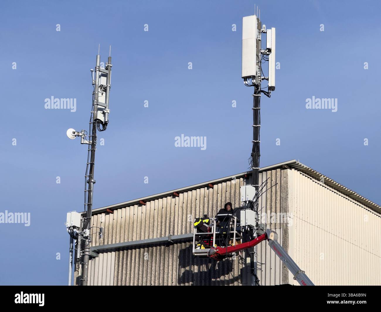 Installation of a transmission tower, radio mast and telecommunications ...