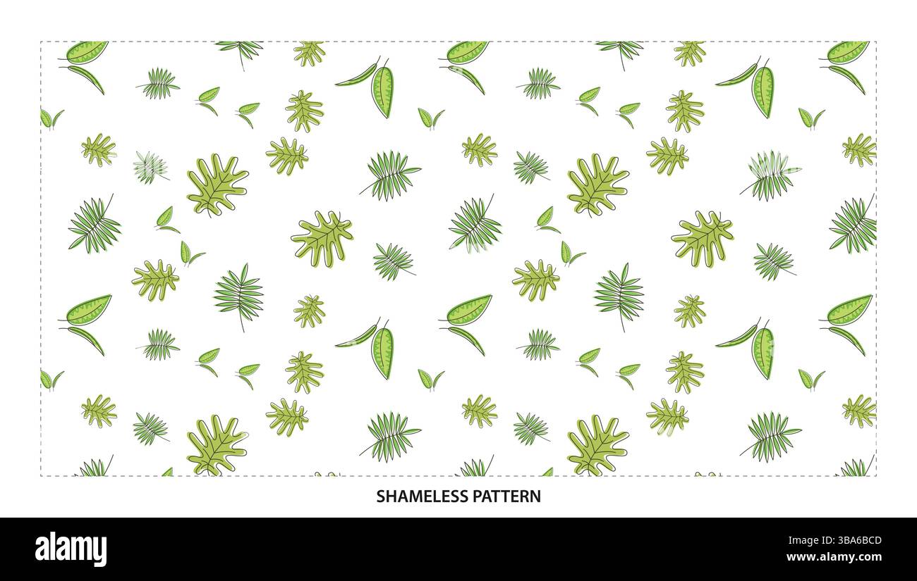Fresh Green Tropical Palm Leaf Seamless Pattern for Exotic Textile ...