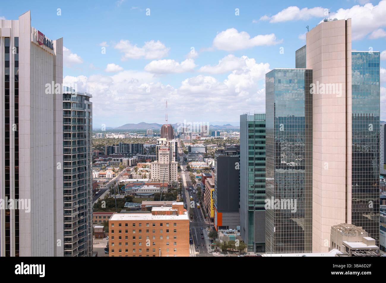 Downtown Phoenix city skyline from height Stock Photo - Alamy