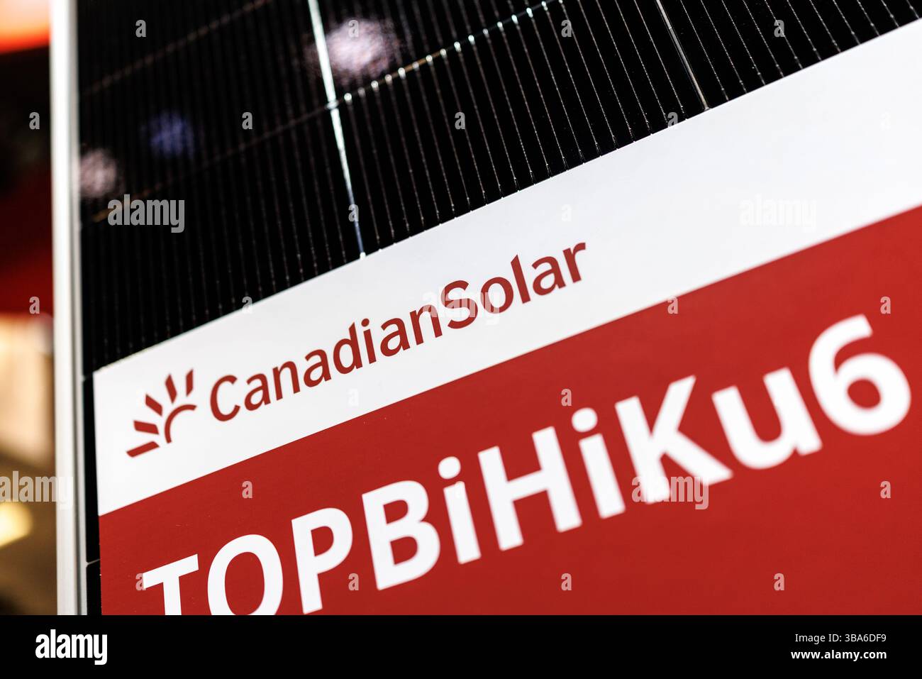 Munich, Germany. 08th May, 2025. The Canadian Solar logo and lettering ...