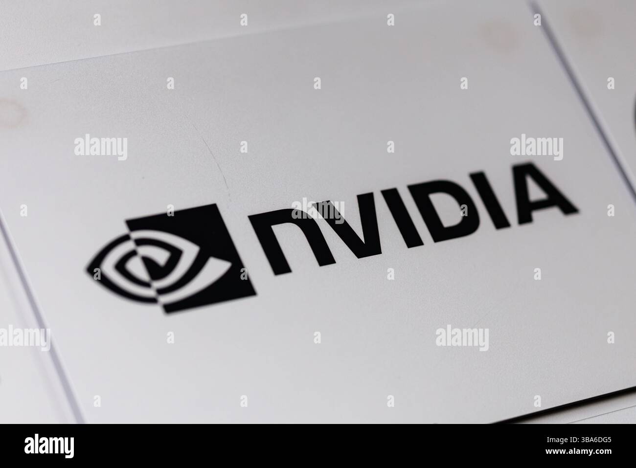 Munich, Germany. 07th May, 2025. The Nvidia logo and lettering can be ...