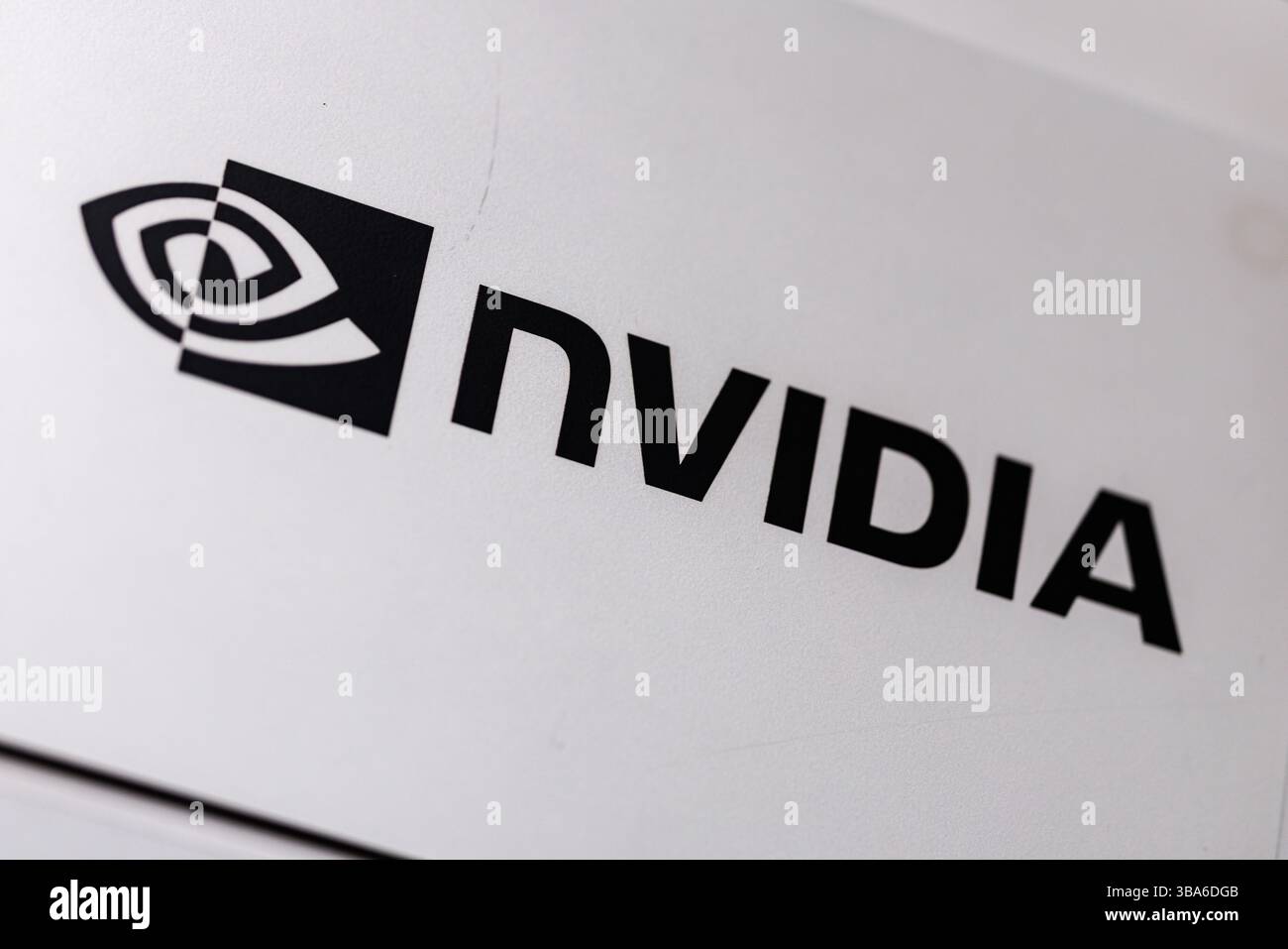 Munich, Germany. 07th May, 2025. The Nvidia logo and lettering can be ...