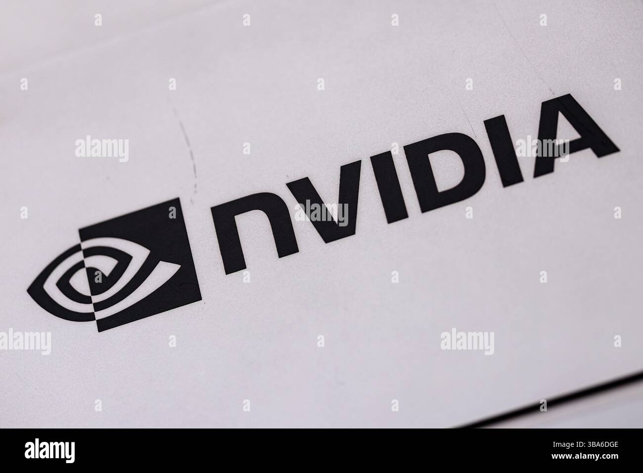 Munich, Germany. 07th May, 2025. The Nvidia logo and lettering can be ...