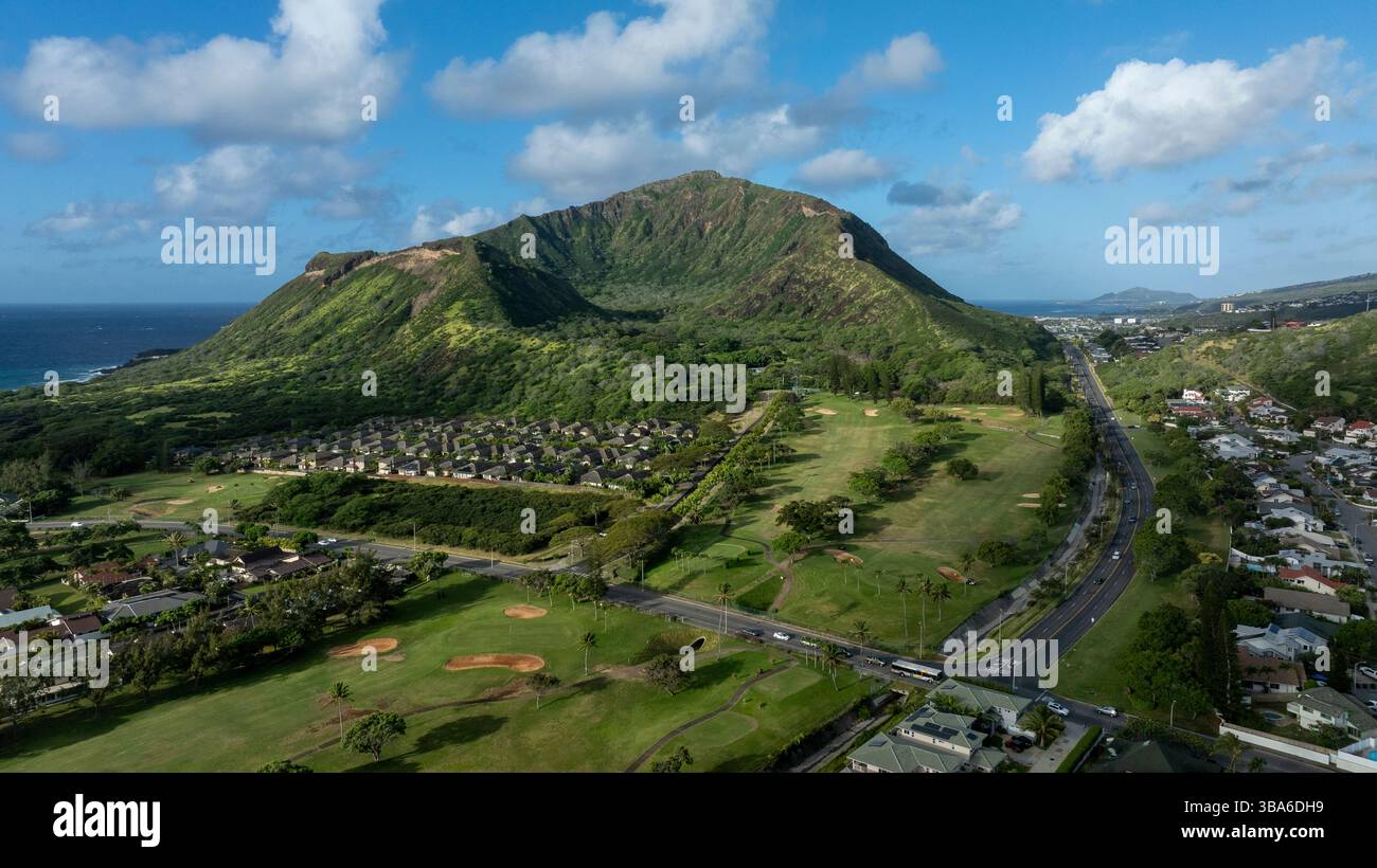 Wide aerial view of Hawaii Kai and Koko Head Crator Stock Photo - Alamy