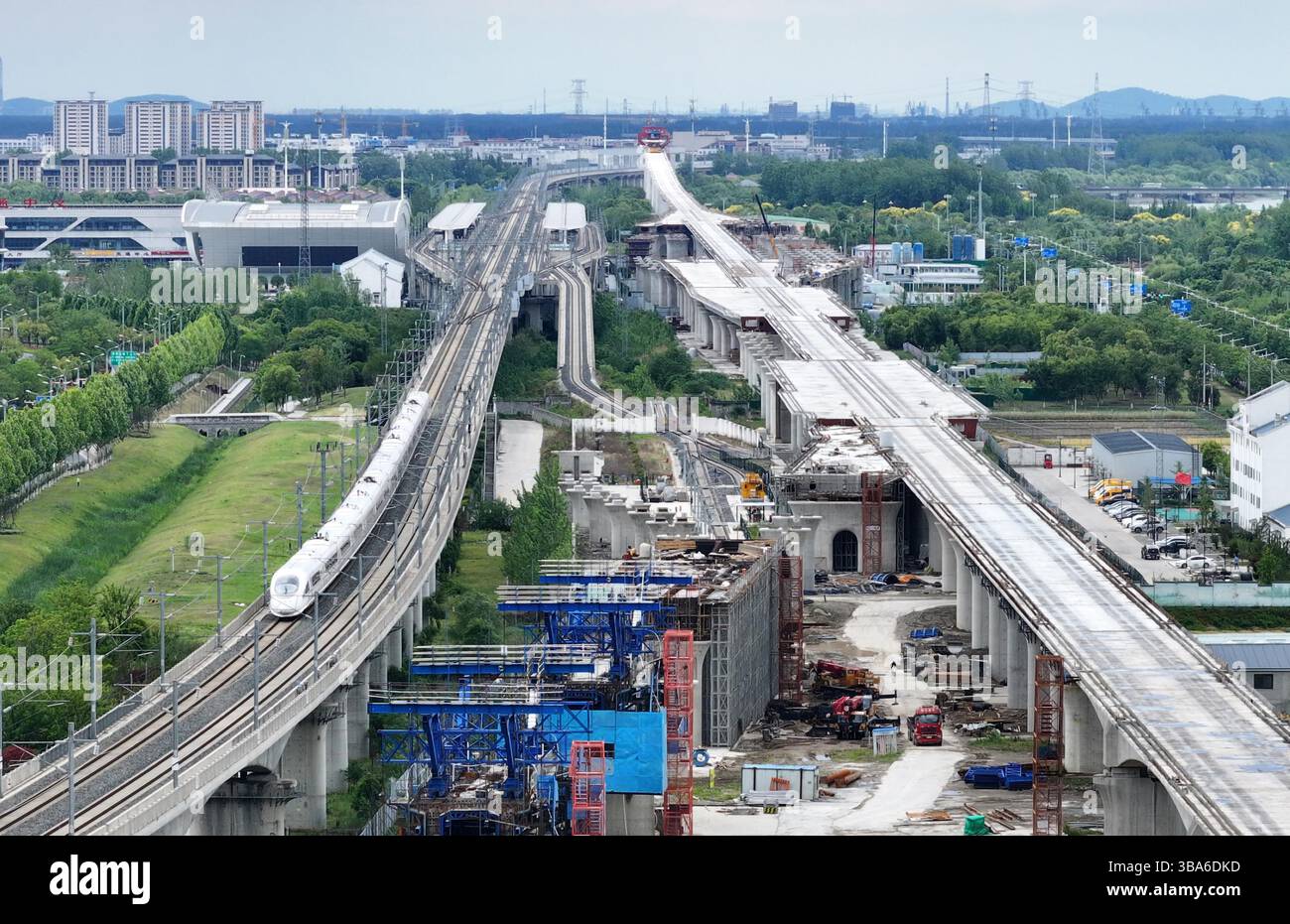 Aerial photo shows the construction site of Shanghai-Chongqing-Chengdu ...
